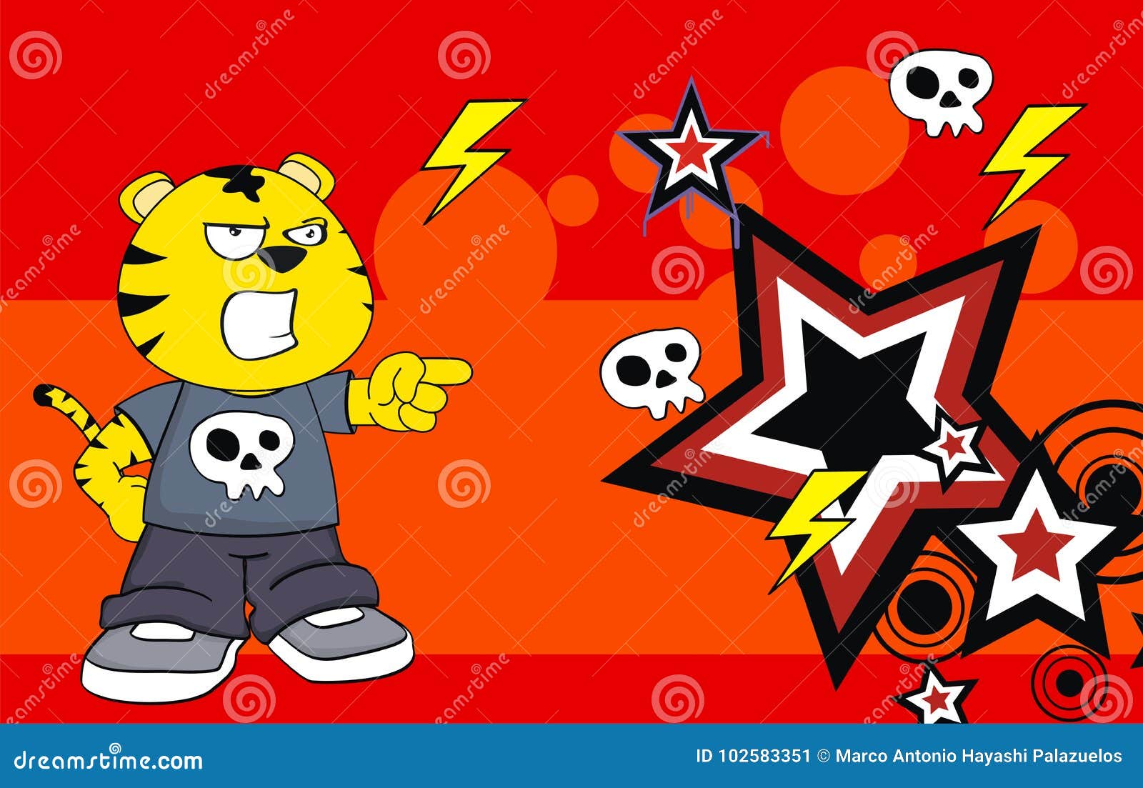 Angry Tiger Cartoon Expression Background Stock Vector - Illustration ...