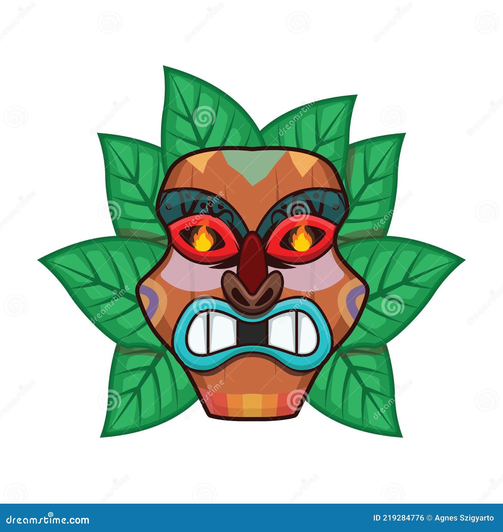 Angry tiki head stock vector. Illustration of creative - 219284776