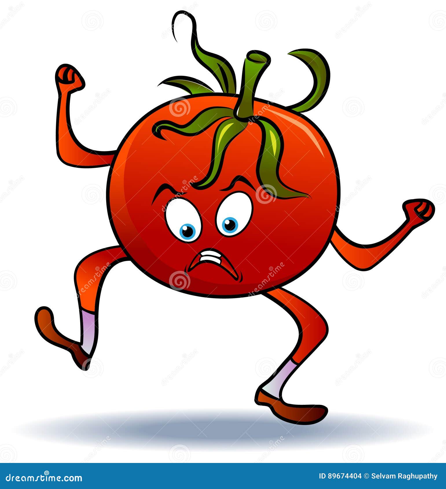 Angry tomato stock vector. Illustration of character - 89674404