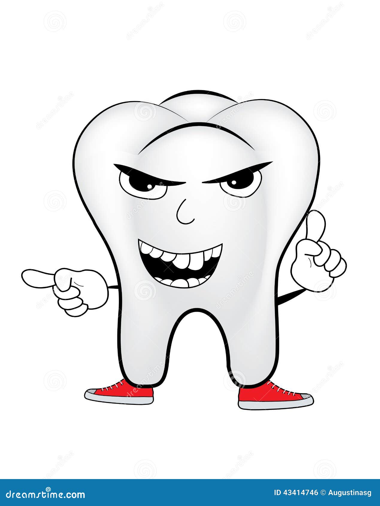 Angry Tooth Cartoon Stock Illustration | CartoonDealer.com #43414753