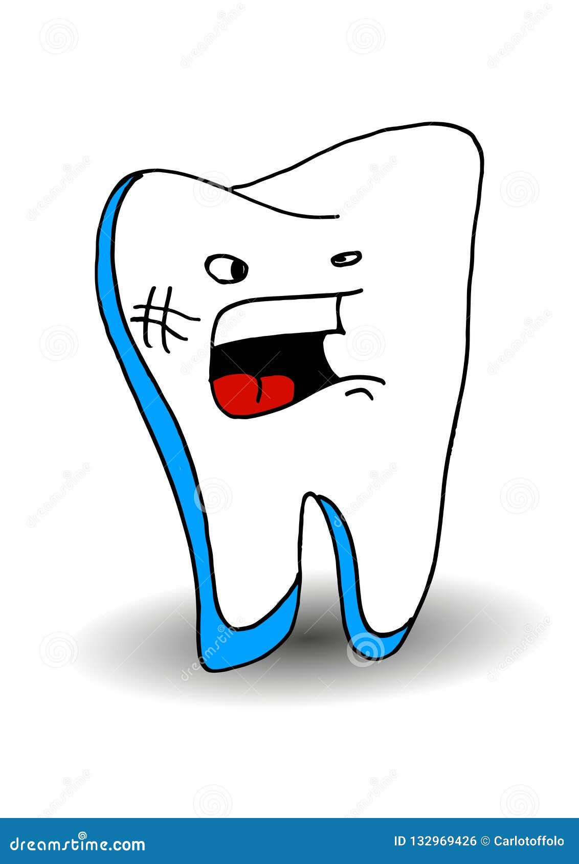 Angry Tooth Cartoon Royalty-Free Illustration | CartoonDealer.com #43414746