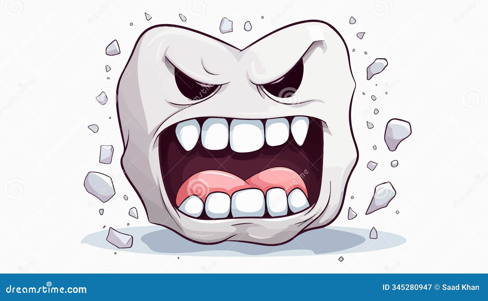 Angry Tooth Cartoon Stock Illustration | CartoonDealer.com #43414753