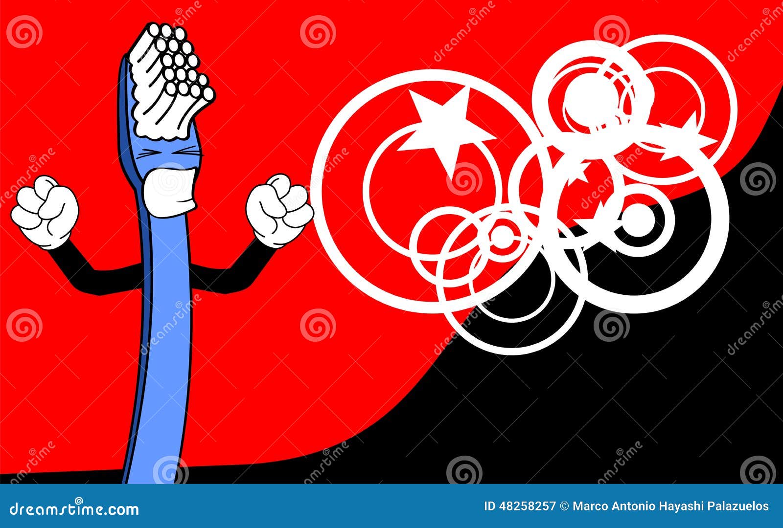 Angry Toothbrush Funny Cartoon Background Stock Vector - Illustration ...