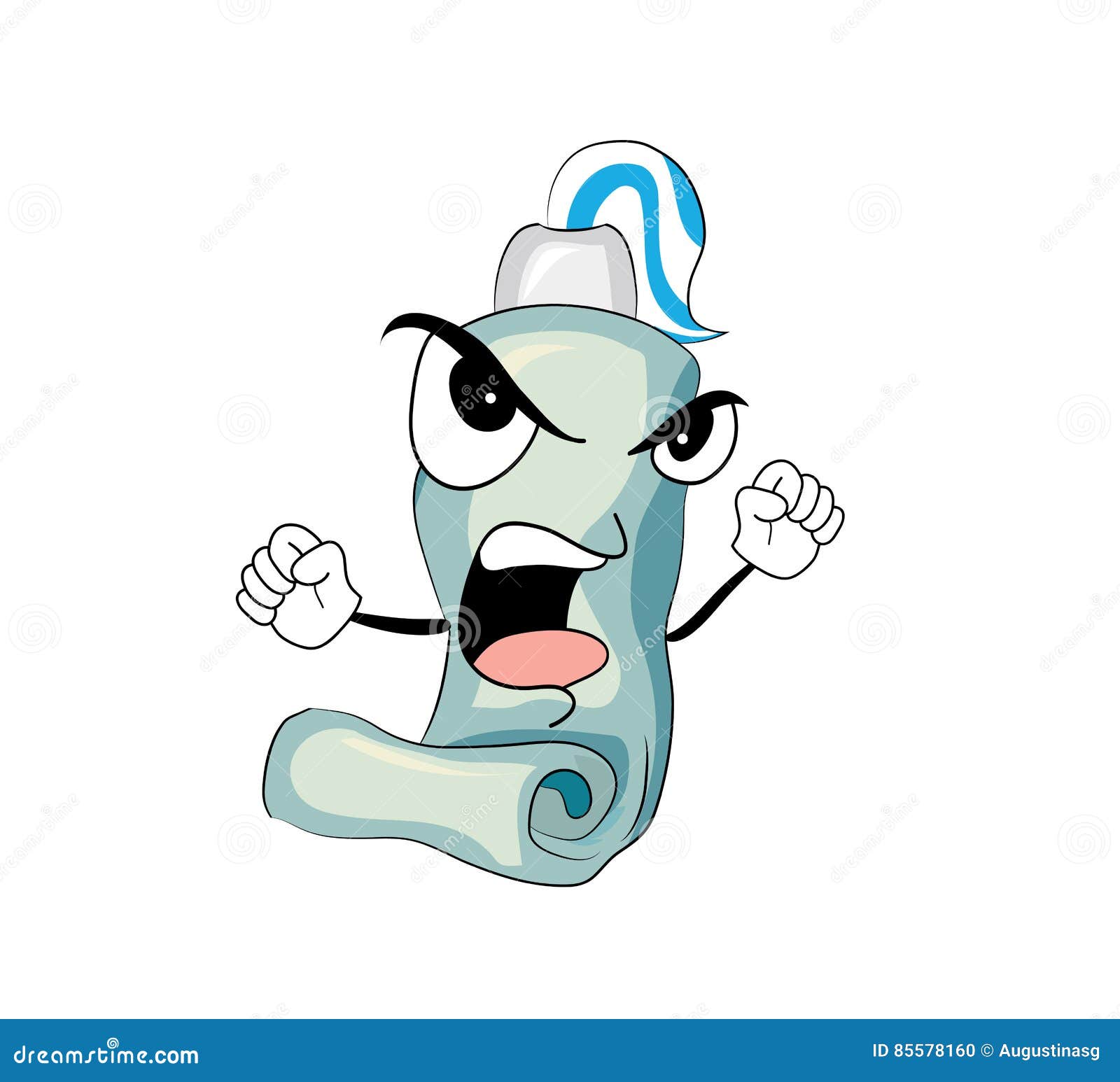 Angry toothpaste cartoon stock illustration. Illustration of teeth ...