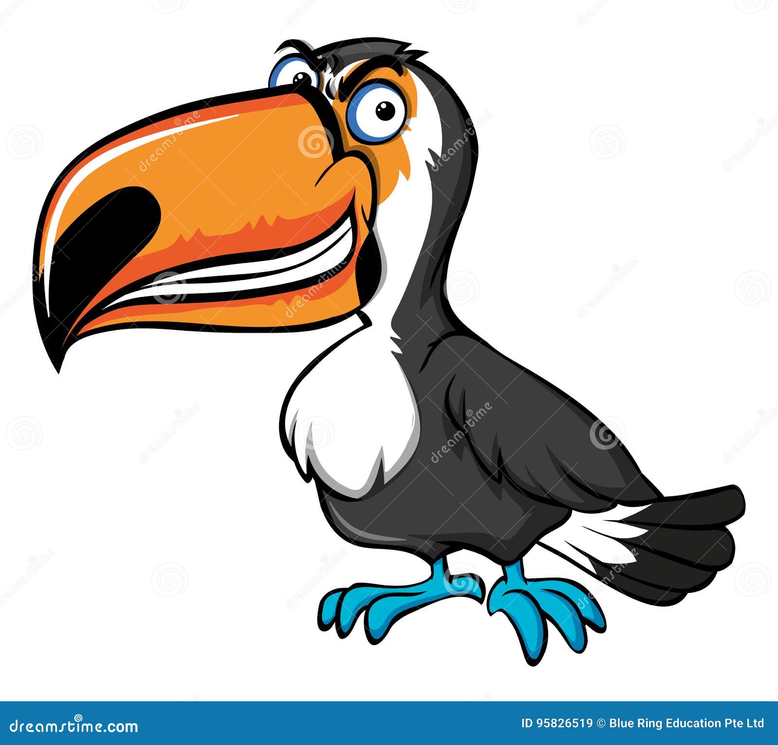 Angry Toucan Bird on White Background Stock Vector - Illustration of ...