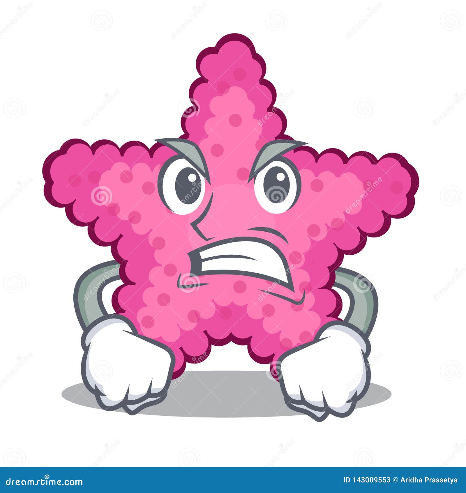 Angry Starfish Isolated With In The Cartoons Vector Illustration ...