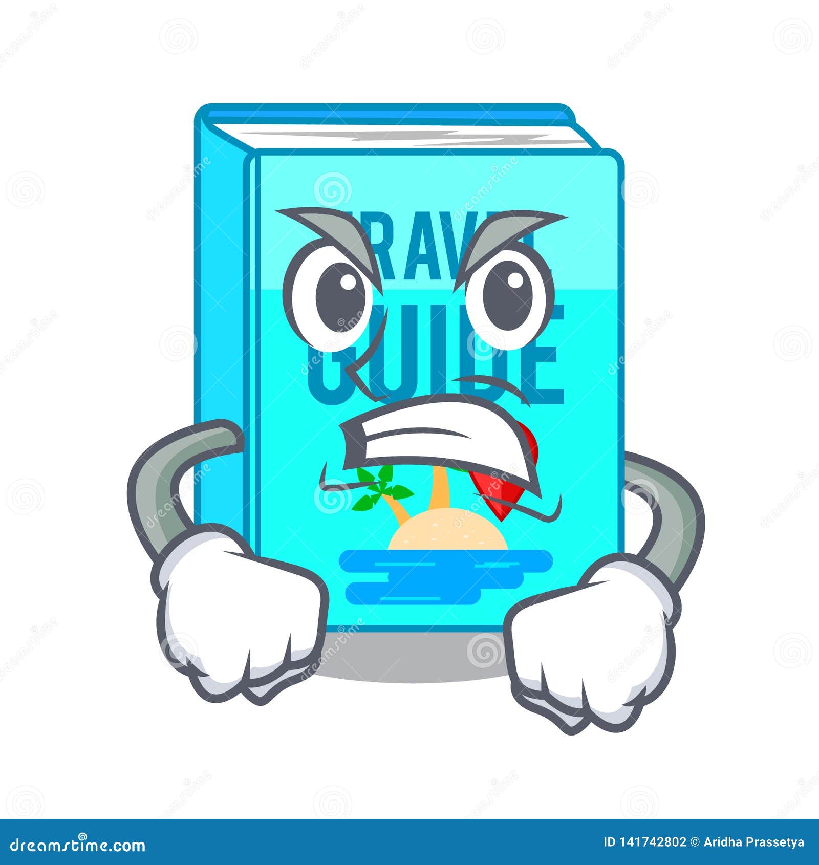 Angry Travel Guide Book Placed Rack Character Stock Vector ...