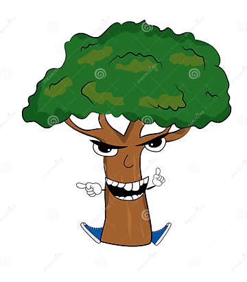 Angry tree cartoon stock illustration. Illustration of icon - 47957809