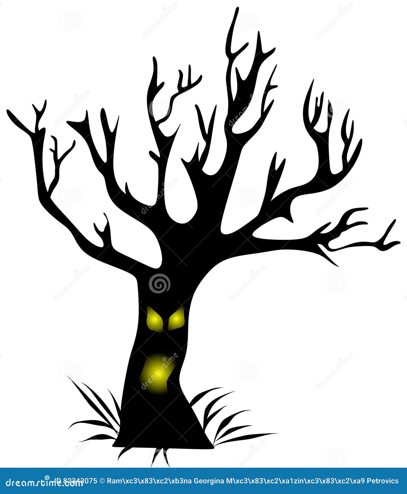Angry tree 1 stock vector. Illustration of tree, vector - 82343075