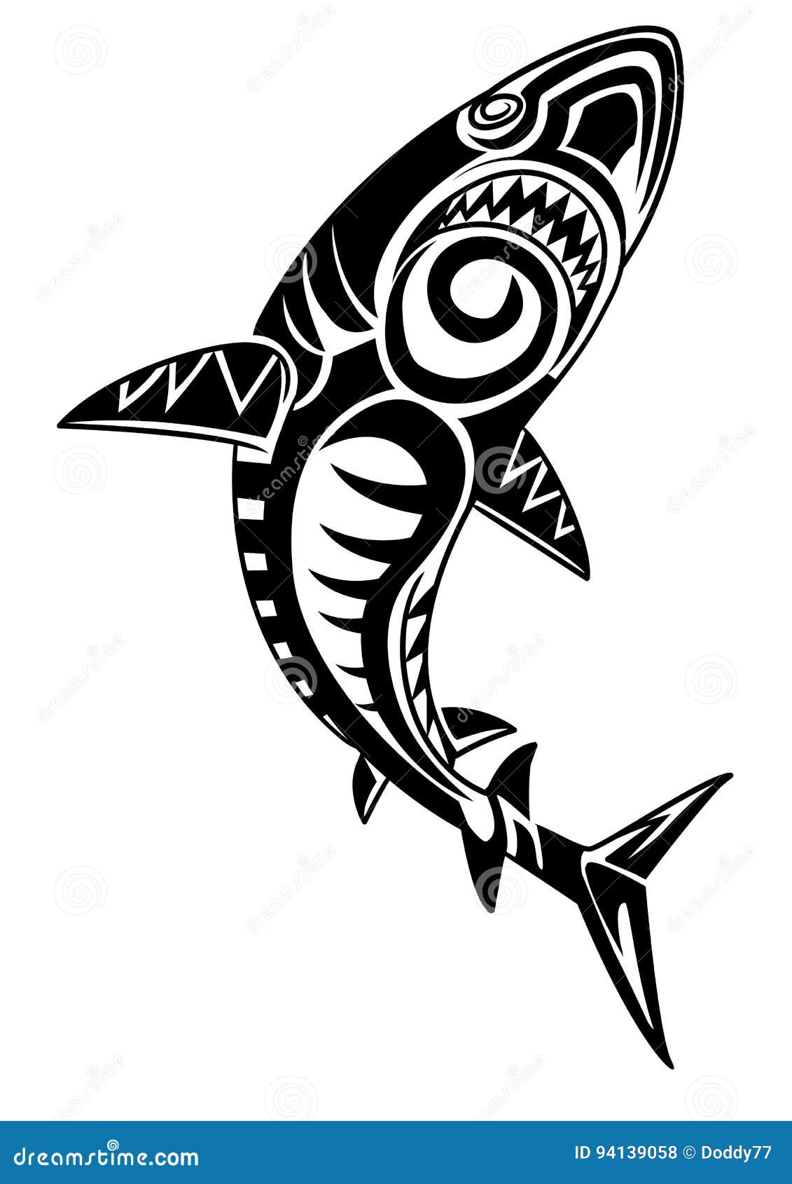 Tribal Shark Symbols With Drops Vector Illustration | CartoonDealer.com ...