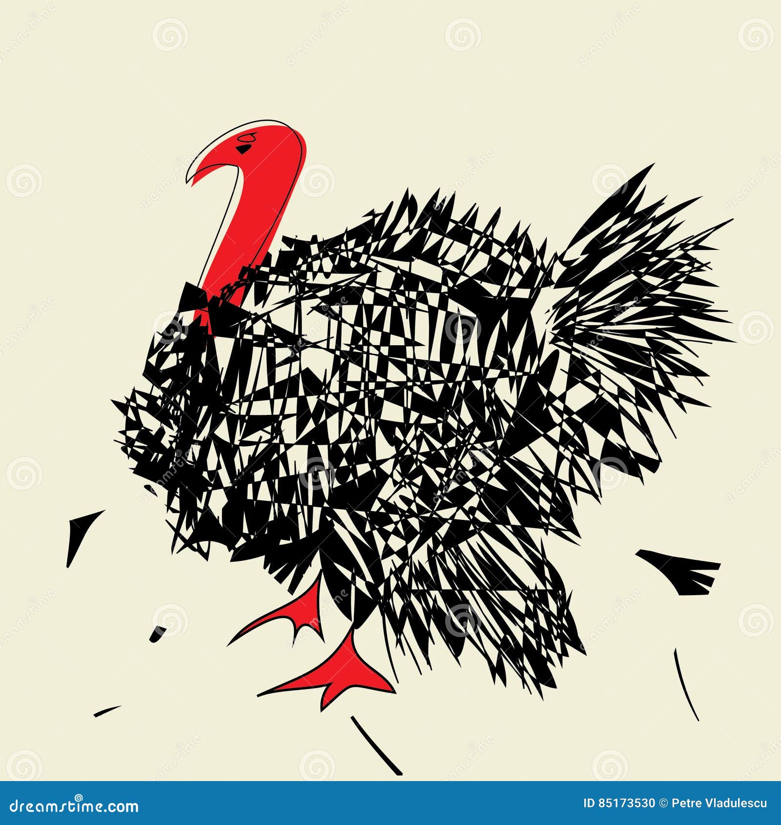 Angry turkey with red neck stock vector. Illustration of isolated ...