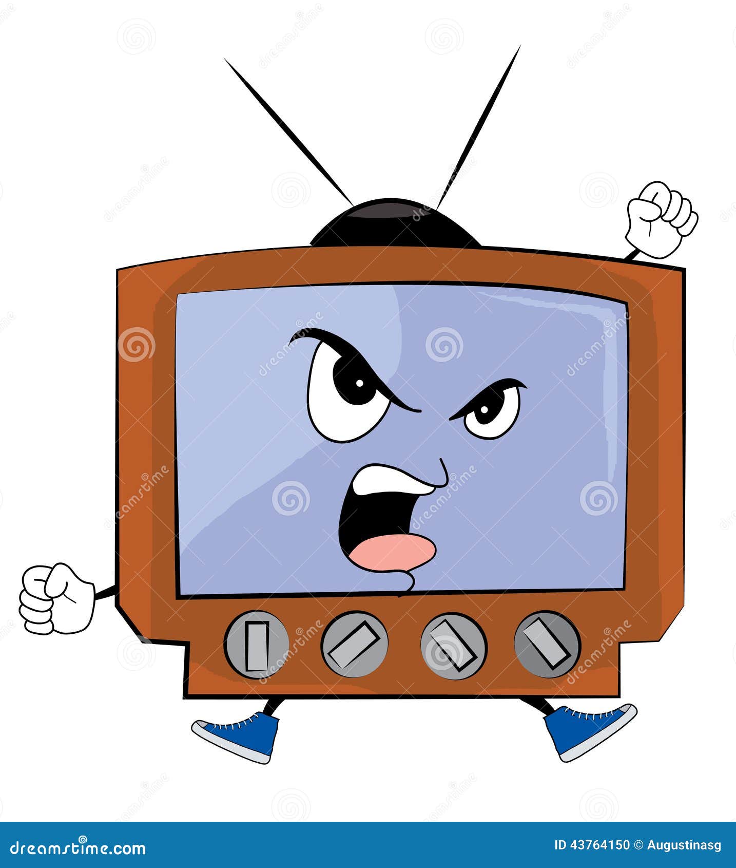Angry tv cartoon stock illustration. Illustration of fierce - 43764150
