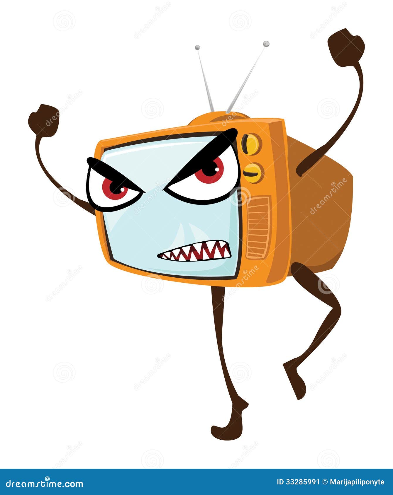 Angry Tv stock illustration. Illustration of screen, orange - 33285991