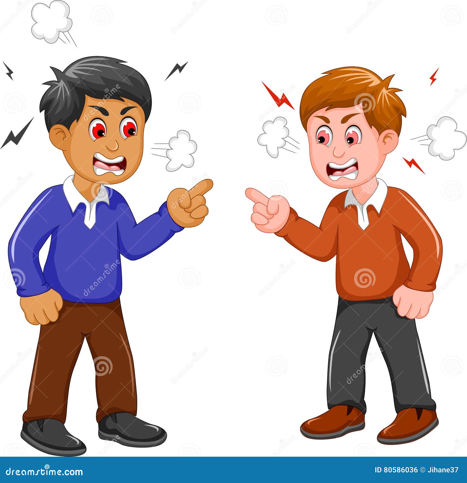 Angry two men arguing stock illustration. Illustration of person - 80586036