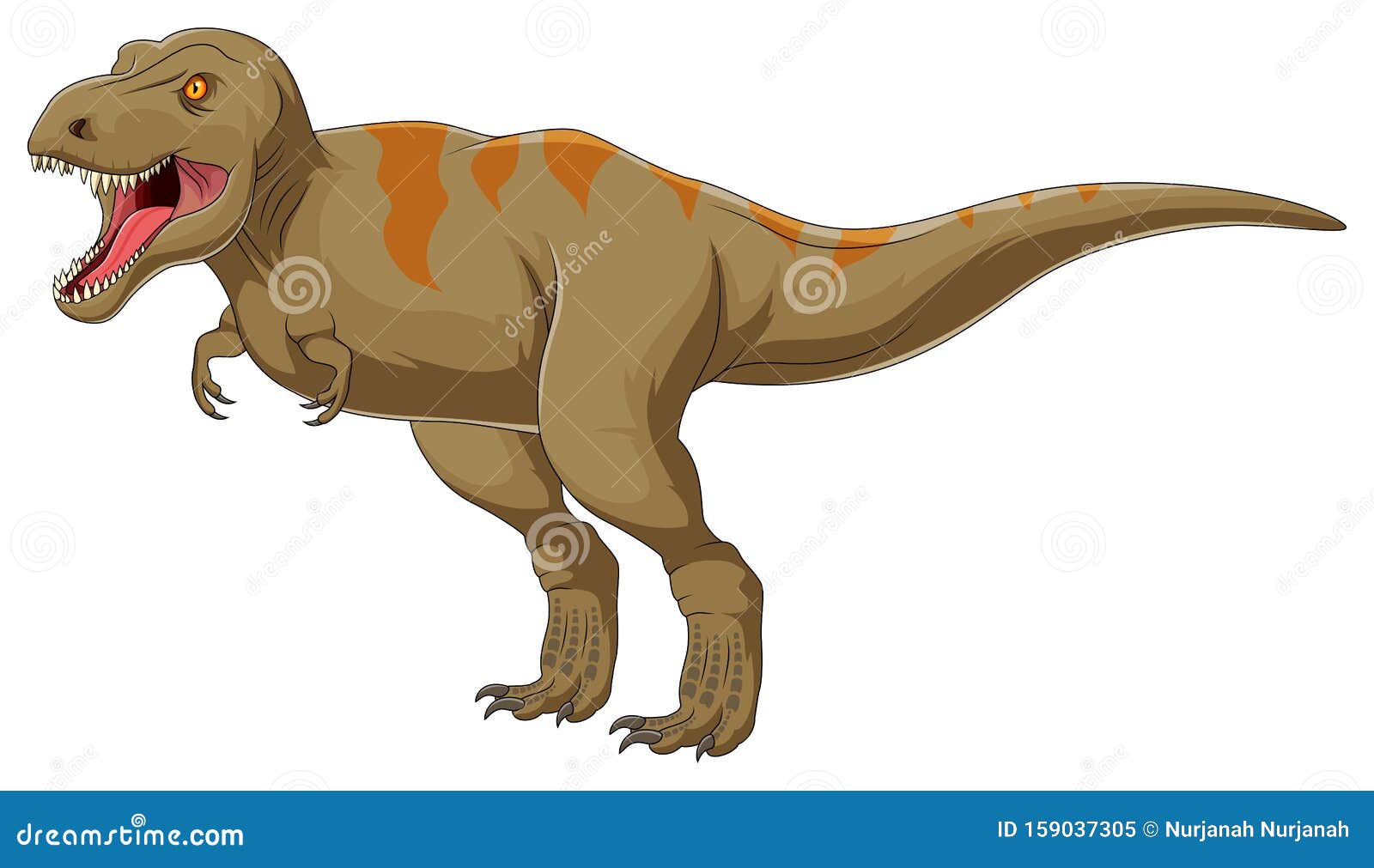 Angry tyrannosaurus rex stock vector. Illustration of isolated - 159037305