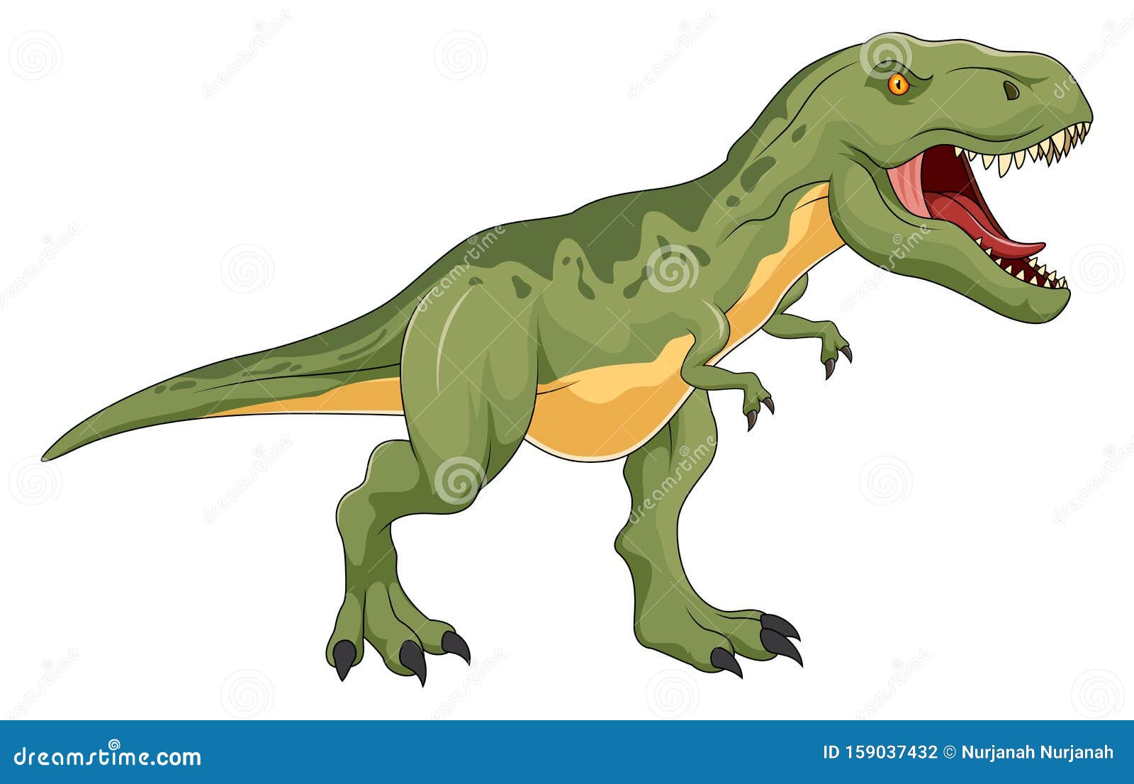 Angry tyrannosaurus rex stock vector. Illustration of character - 159037432