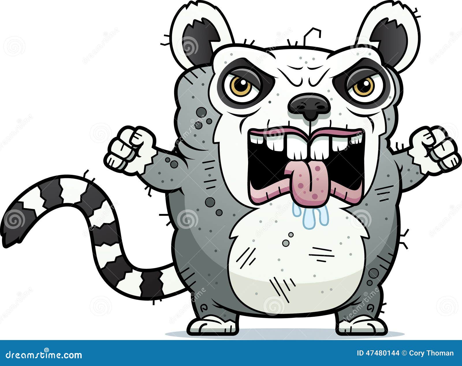 Angry Ugly Lemur stock vector. Illustration of hideous - 47480144