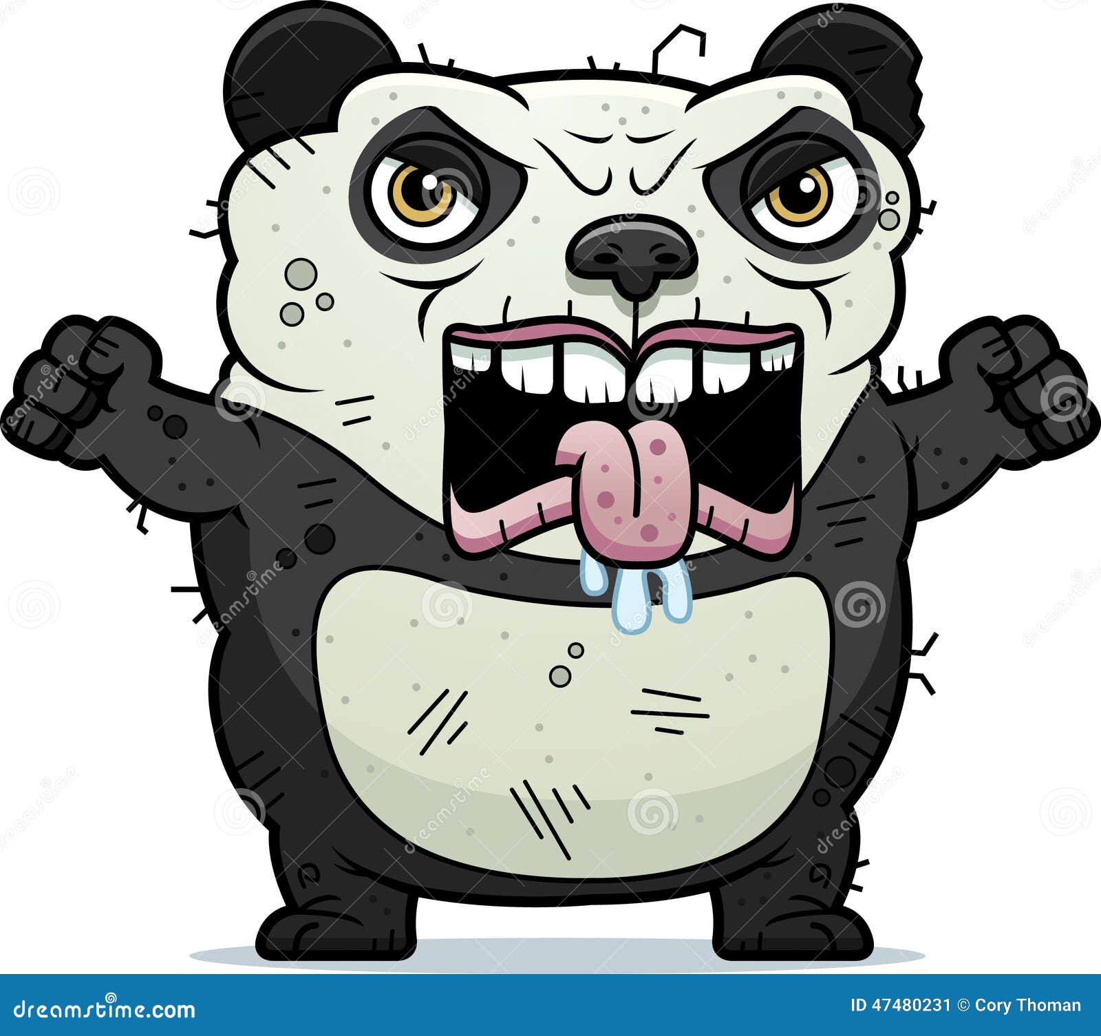 Angry Ugly Panda stock vector. Illustration of monstrous - 47480231