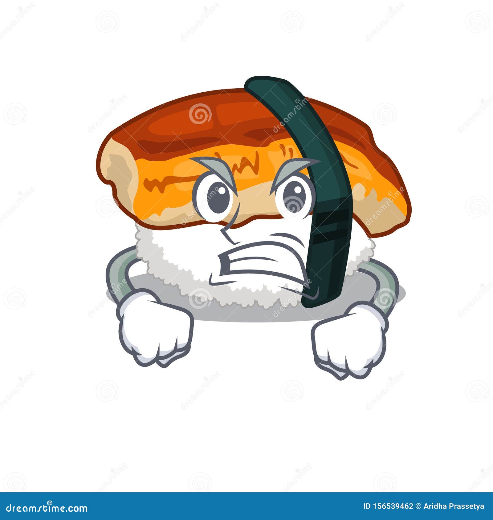 Angry Unagi Sushi Na Lancheira Ilustração do Vetor - Ilustração de ...