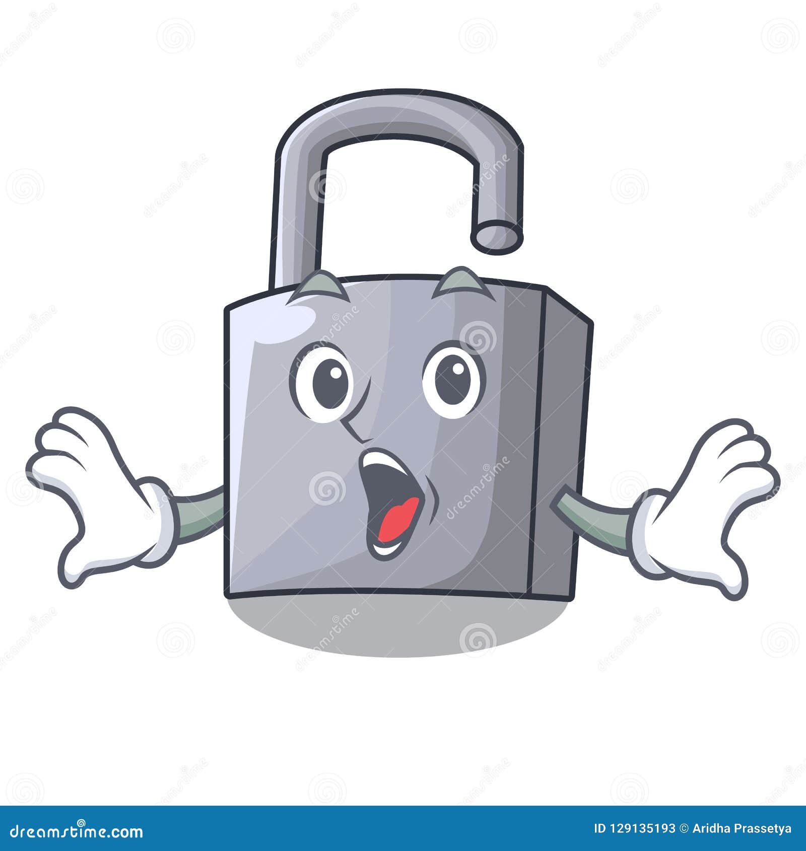 Angry Unlocking Padlock on the Cartoon Gate Stock Vector - Illustration ...