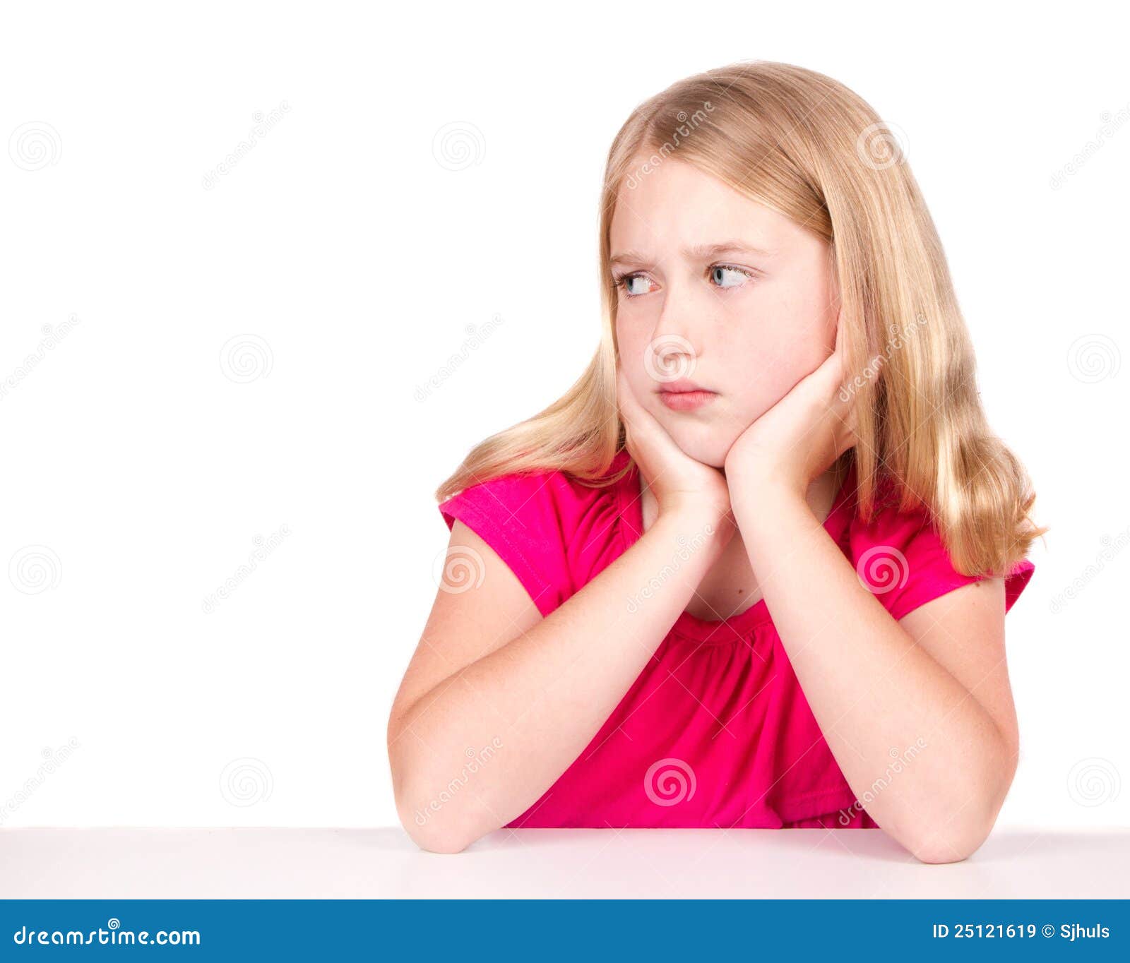 Angry or Upset Child Looking To the Side Stock Image - Image of ...