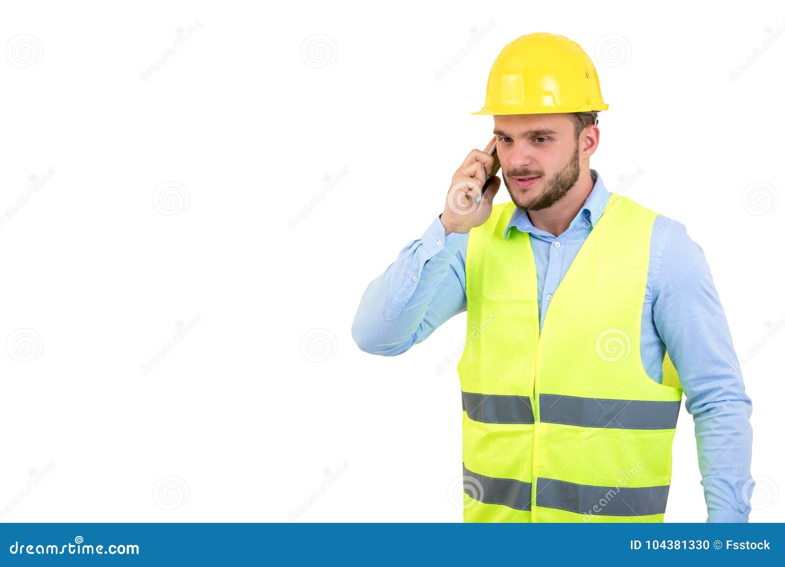 Angry Upset Young Construction Engineer Yeling at the Phone Stock Photo ...