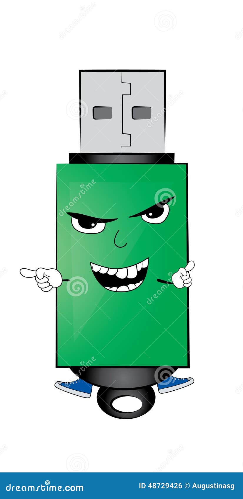 Angry Usb Flash Drive Cartoon Royalty-Free Illustration | CartoonDealer ...