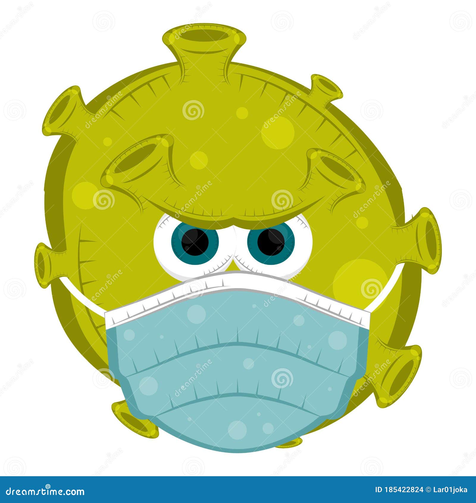 Angry virus cartoon stock vector. Illustration of design - 185422824