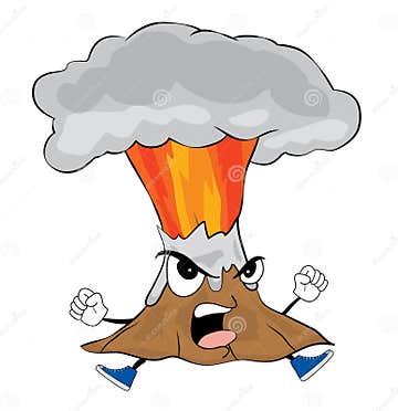 Angry volcano cartoon stock illustration. Illustration of explode ...