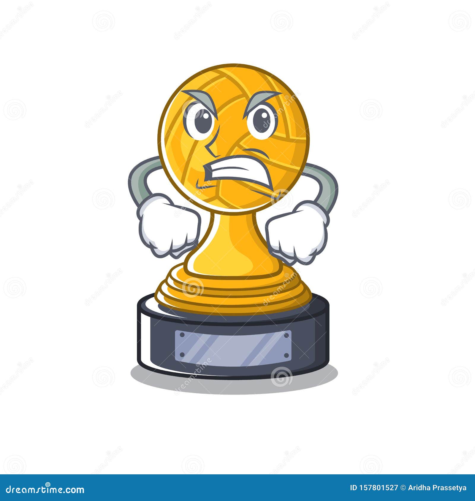 Angry Volleyball Trophy in the Character Shape Stock Vector ...
