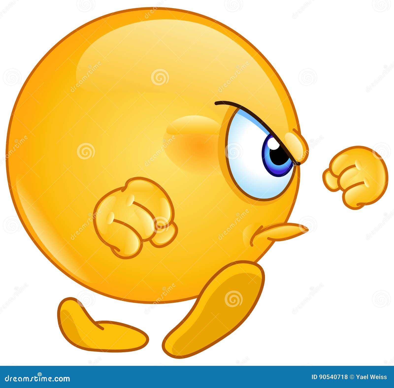 Angry Walk Emoticon Vector Illustration | CartoonDealer.com #90540718