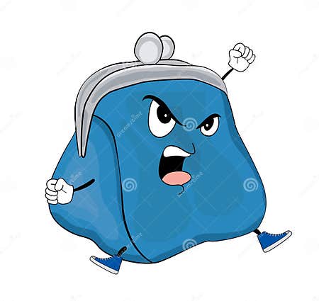 Angry wallet cartoon stock illustration. Illustration of fierce - 44307057
