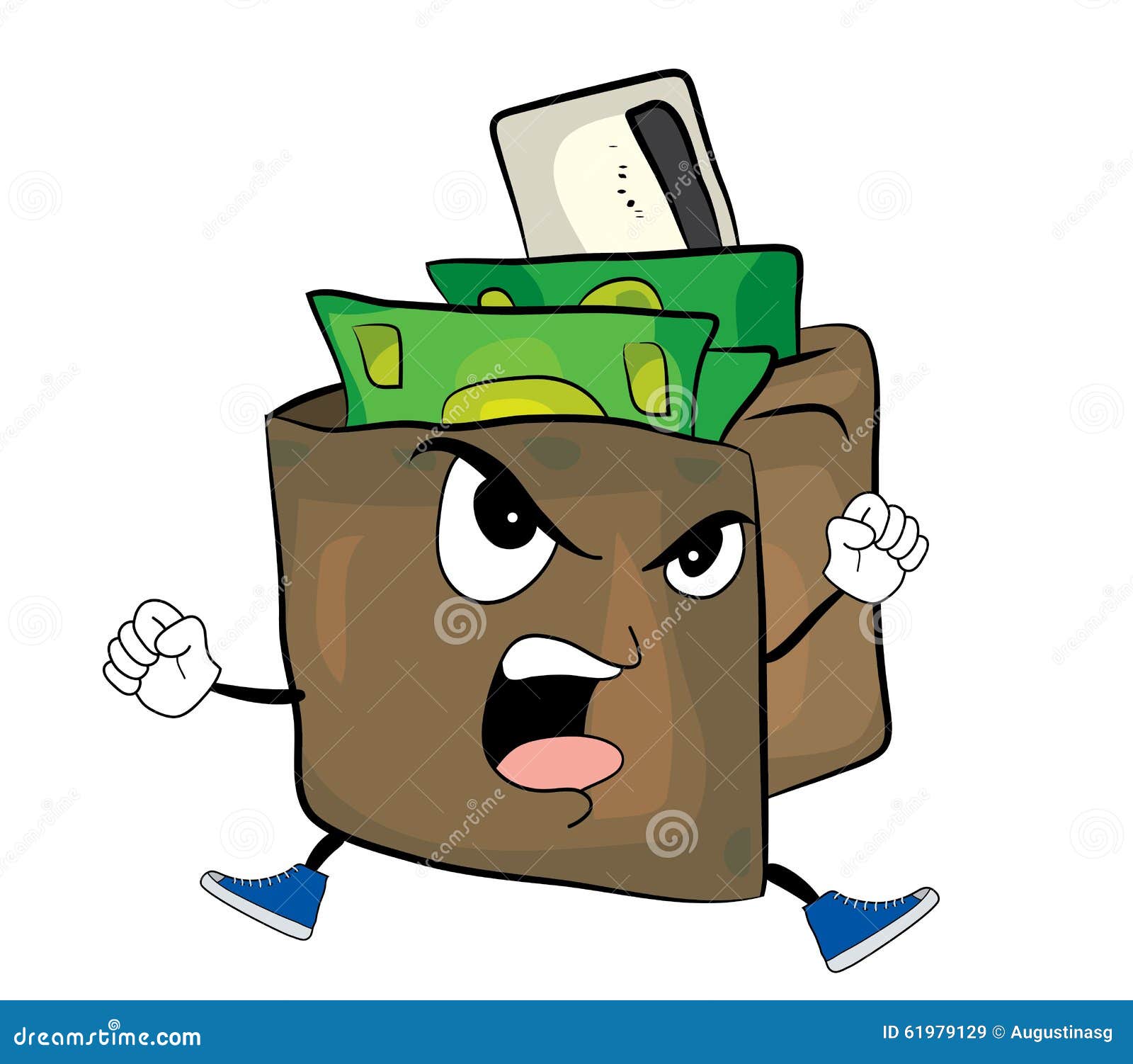 Angry wallet cartoon stock illustration. Illustration of business ...