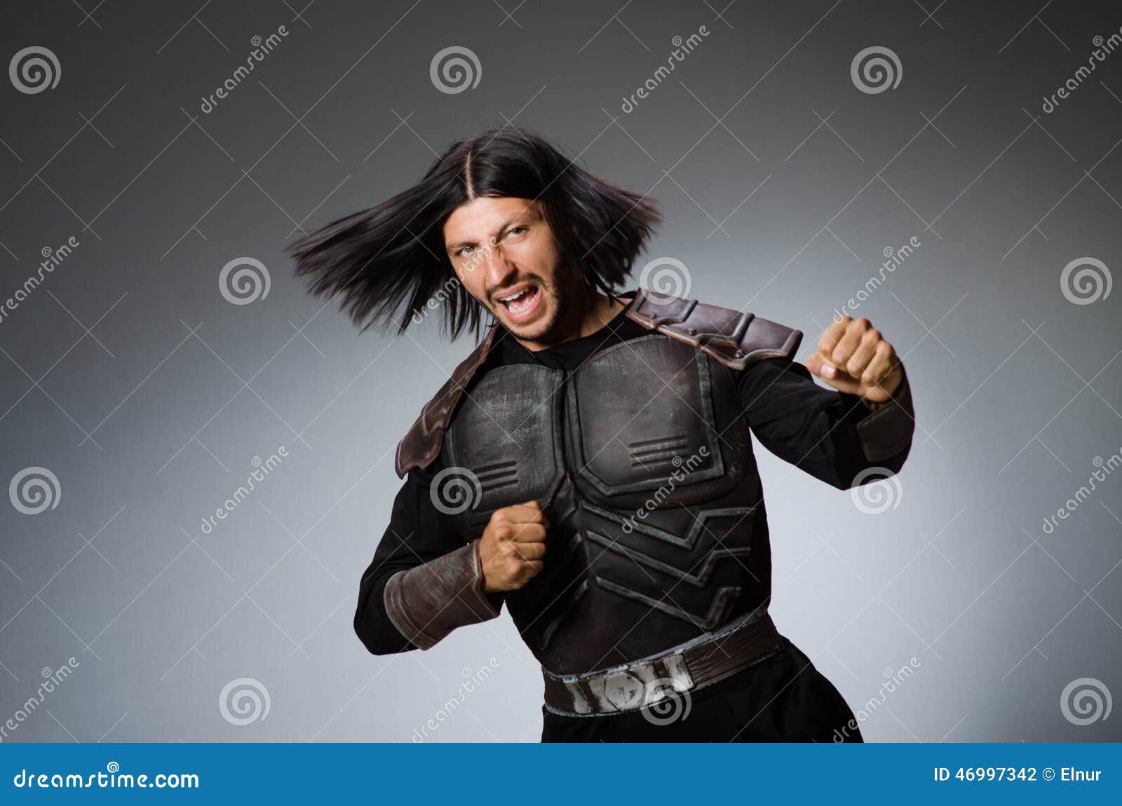 Angry warrior against stock photo. Image of brave, funny - 46997342