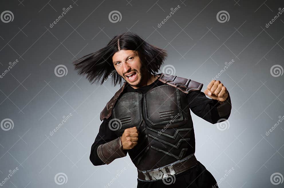 Angry warrior against stock photo. Image of brave, funny - 46997342