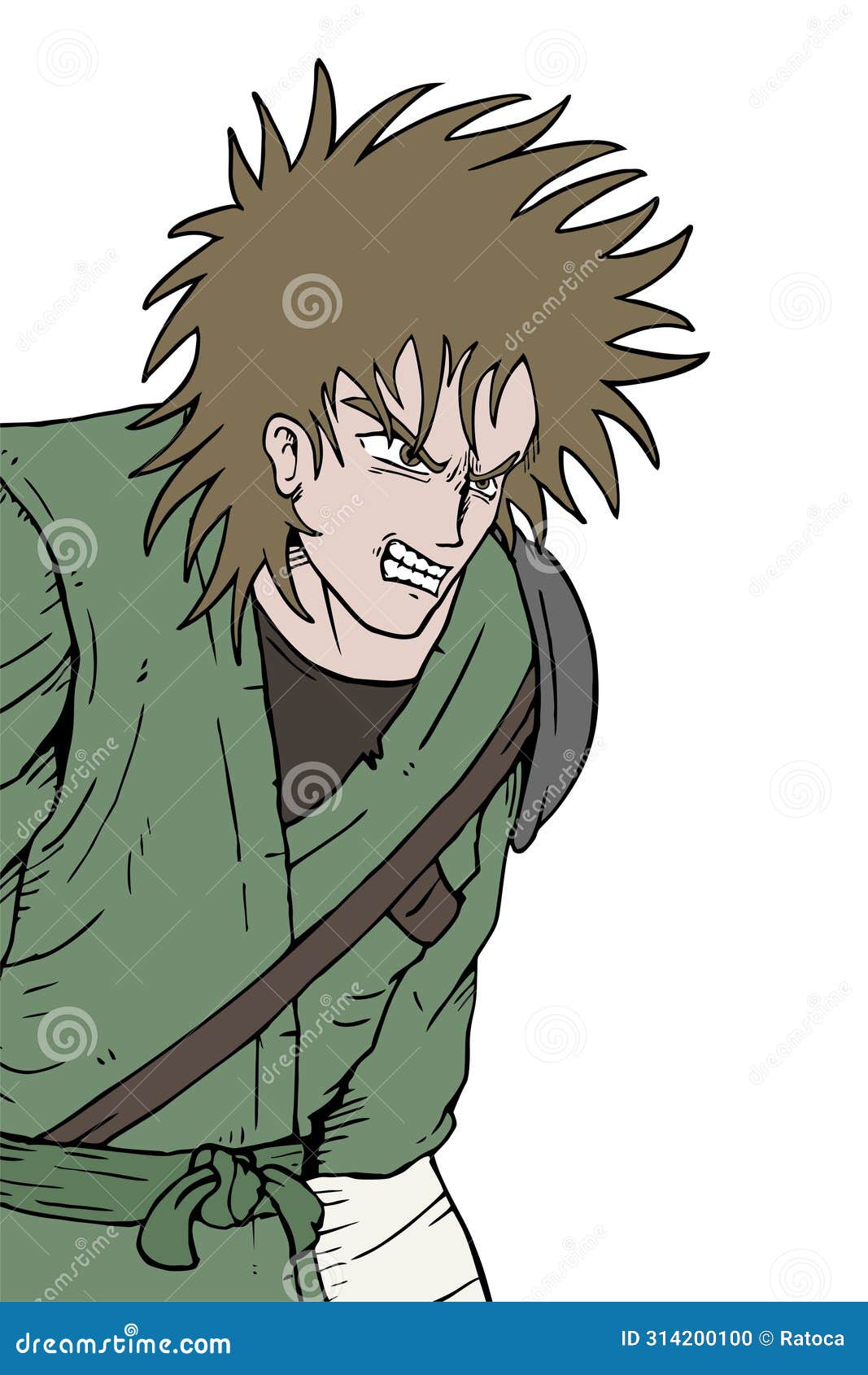 Angry warrior illustration stock vector. Illustration of character ...