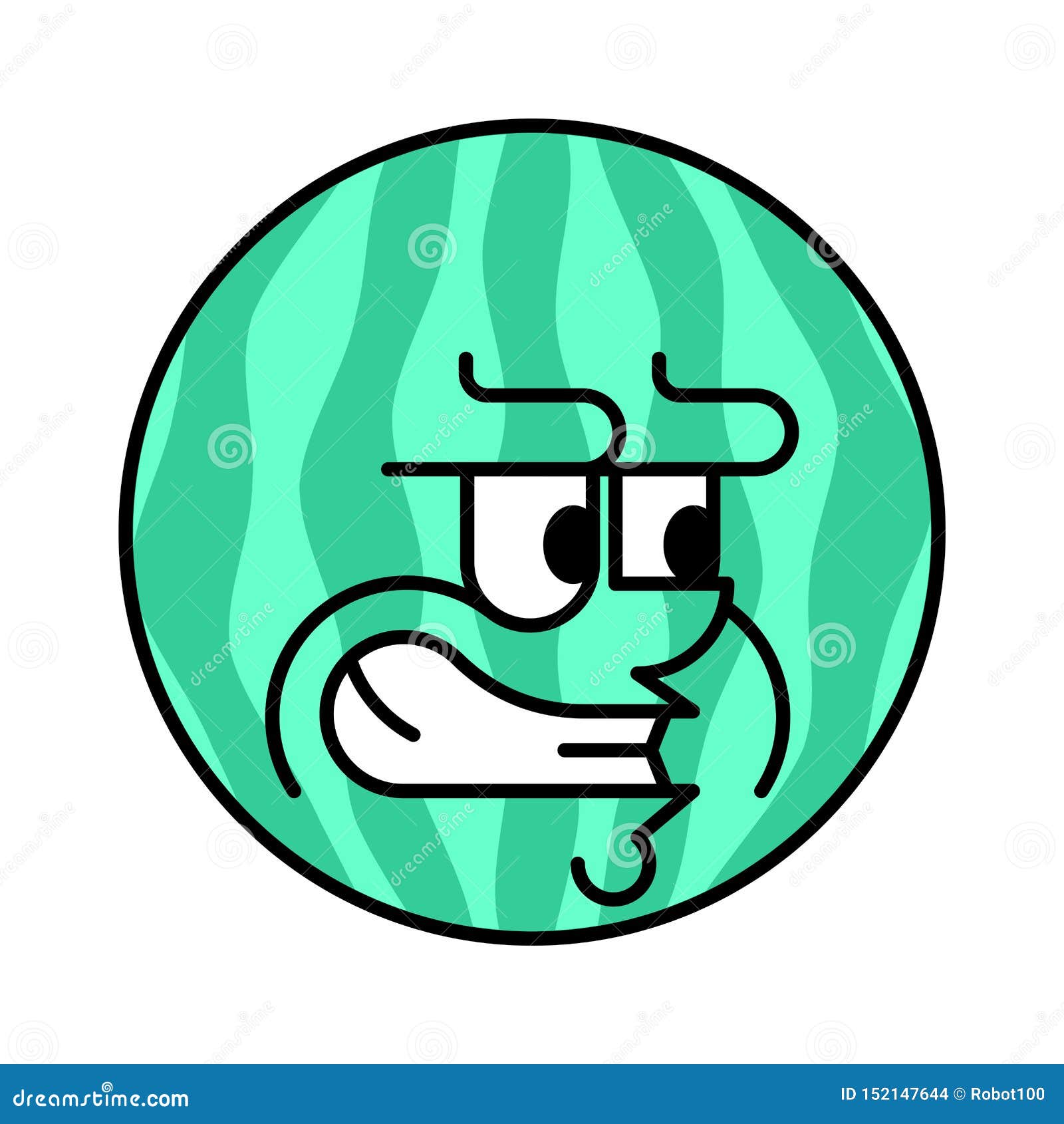 Angry Watermelon. Evil Melon Isolated Stock Vector - Illustration of ...