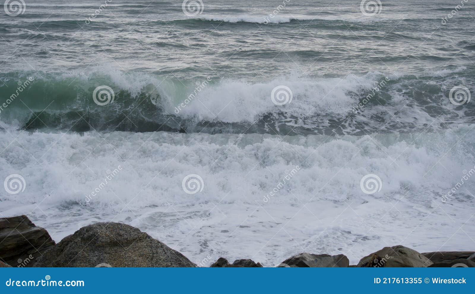 Angry Wave Coming Towards Rocks on the Shore Stock Image - Image of ...