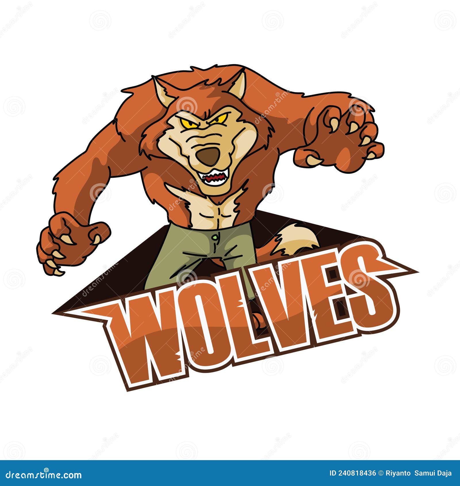 Angry Werewolf Color Logo Illustration Design Stock Vector ...