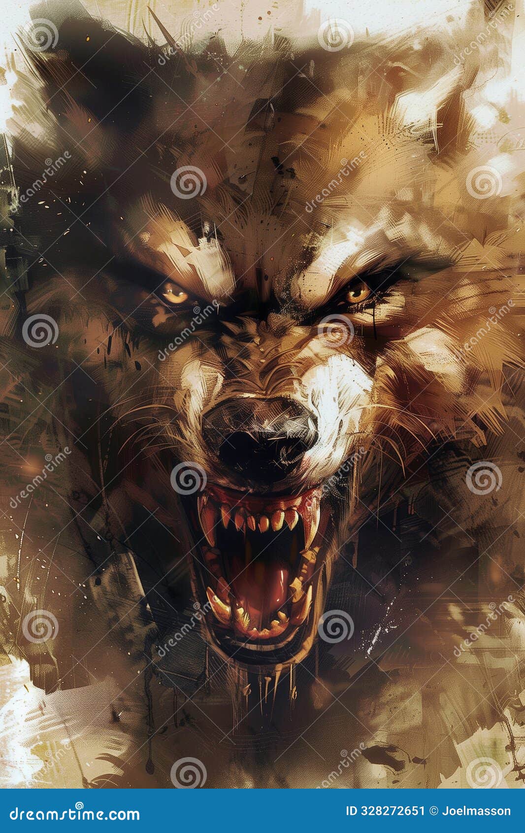 Angry Werewolf Lycan Wolf Creature Poster Art Stock Illustration ...