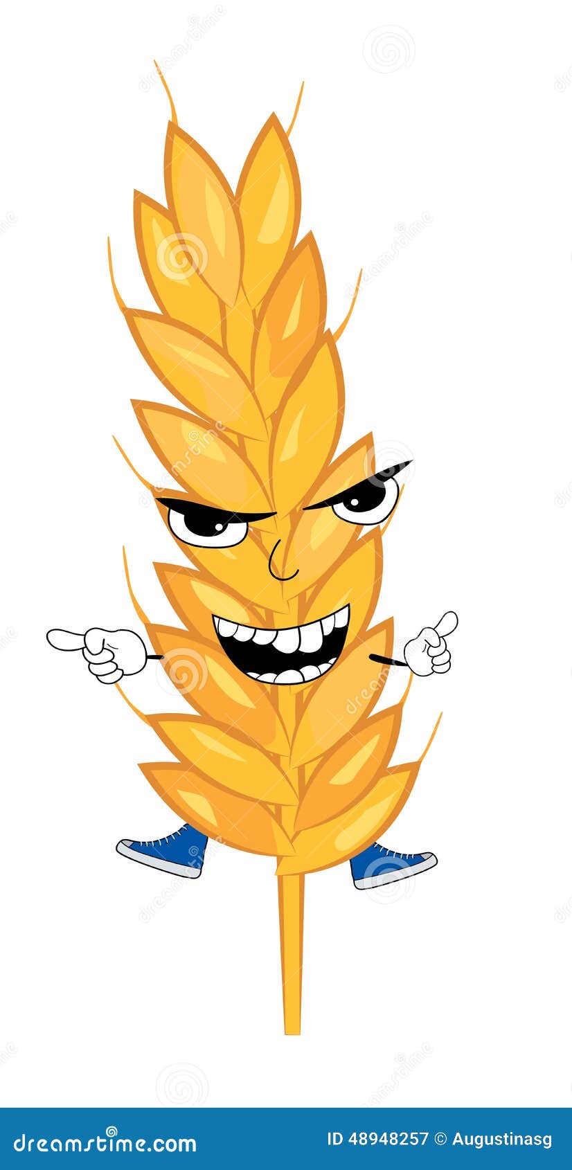 Angry wheat cartoon stock illustration. Illustration of yellow - 48948257