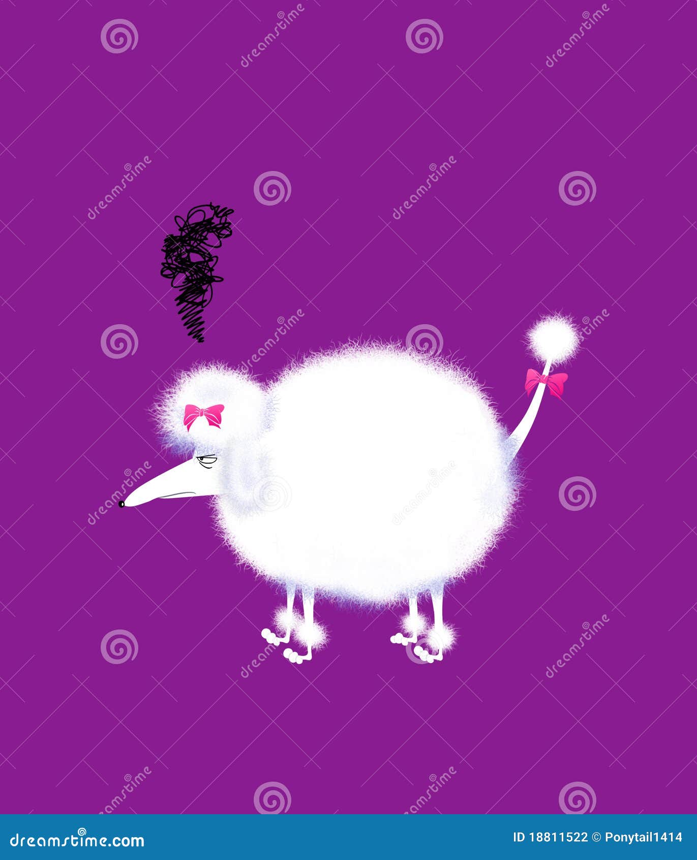 Angry White Poodle stock illustration. Illustration of fancy - 18811522