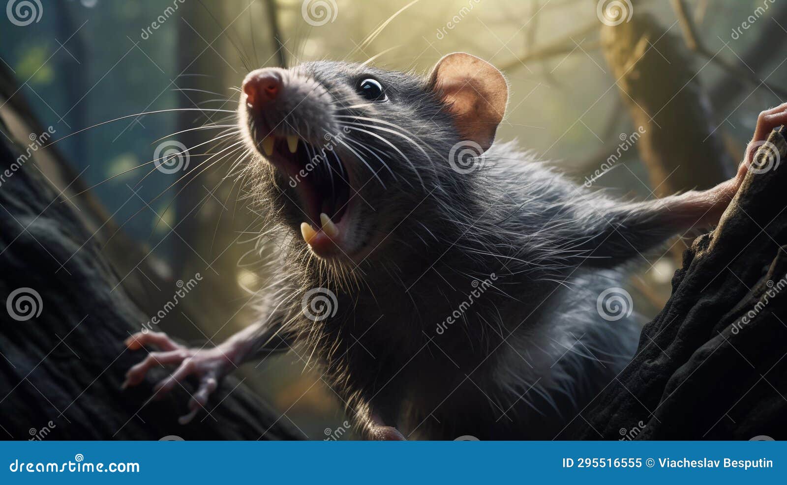 Angry Wild Rat in the Forest Stock Illustration - Illustration of clean ...