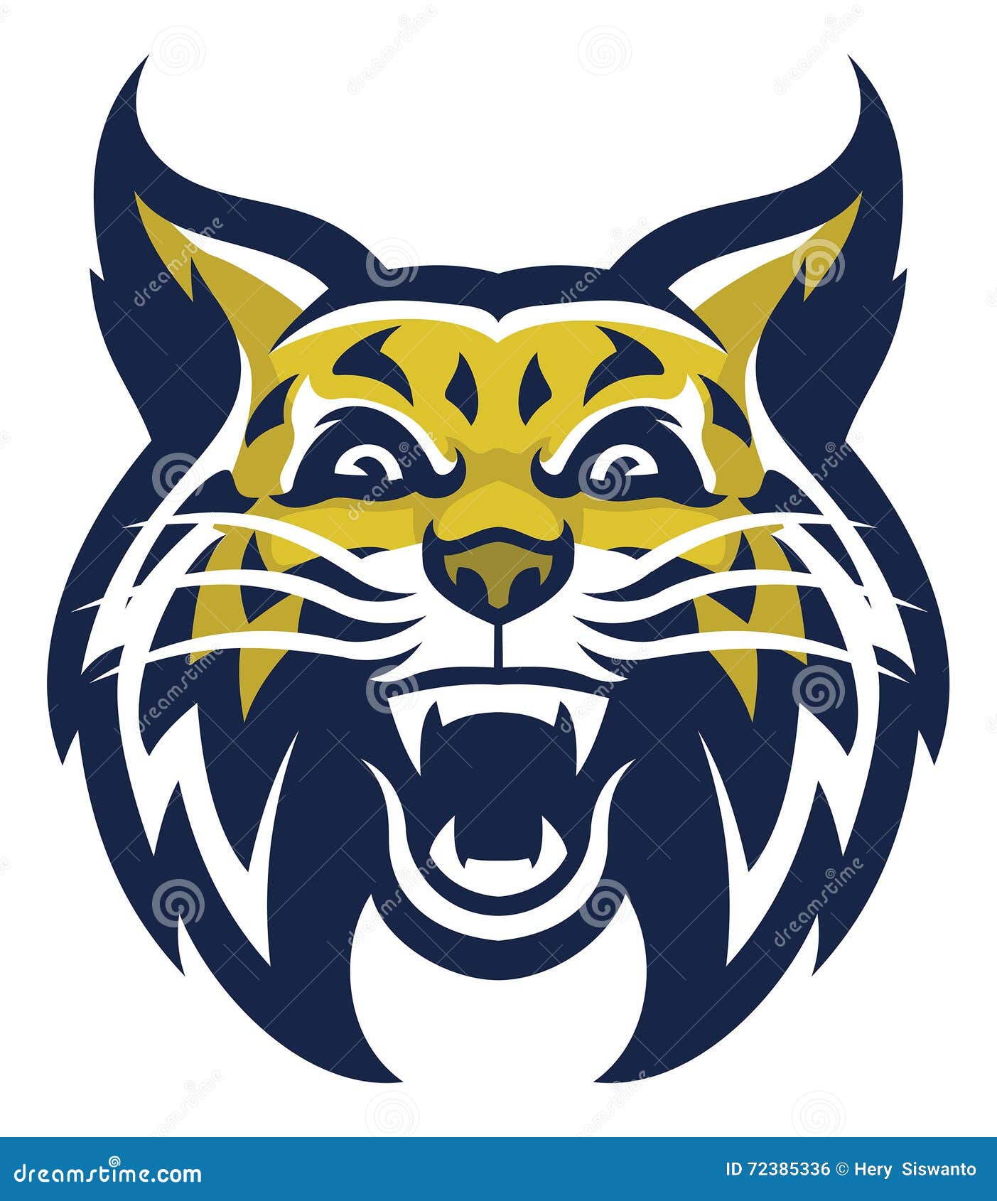 Angry Wildcat Mascot Head Vector Illustration | CartoonDealer.com #72385336