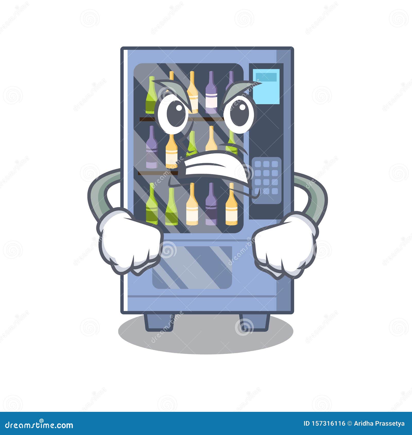 Angry Wine Vending Machine Isolated with Character Stock Vector ...