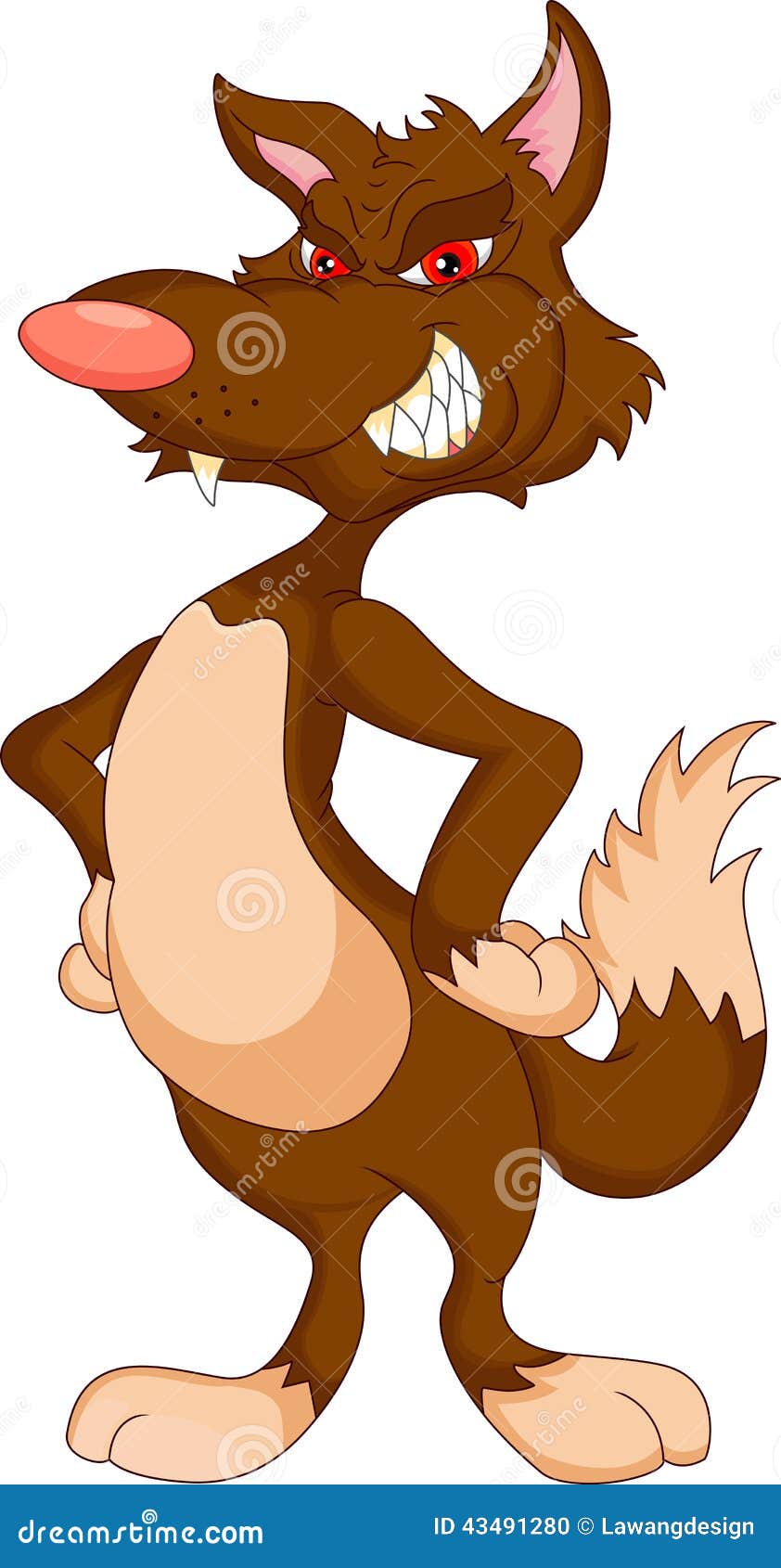 Angry wolf cartoon stock vector. Illustration of artwork - 43491280