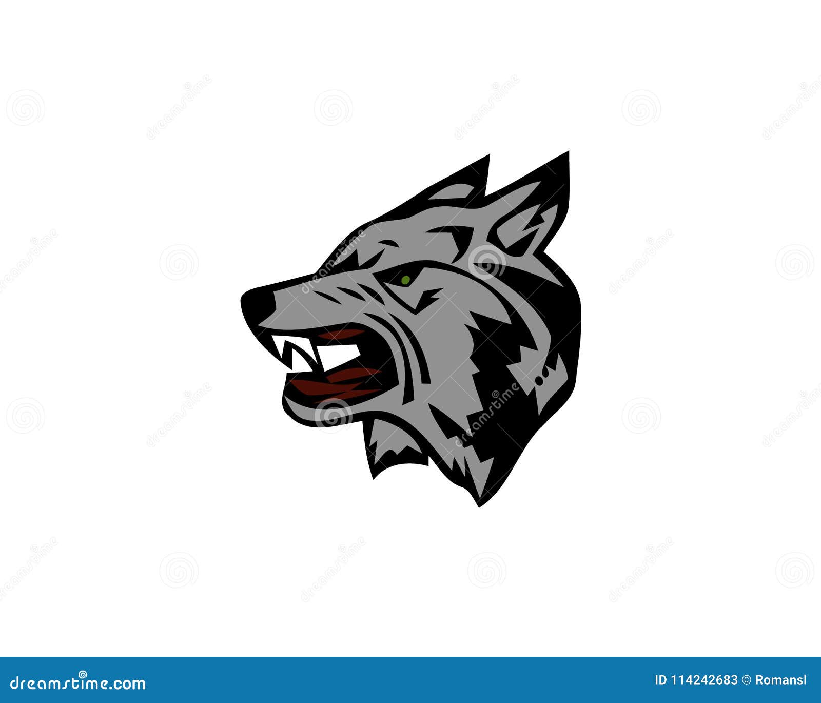 Angry Wolf Head. Beautiful Wolf Tattoo. Wild Wolf Logo Vector Stock ...
