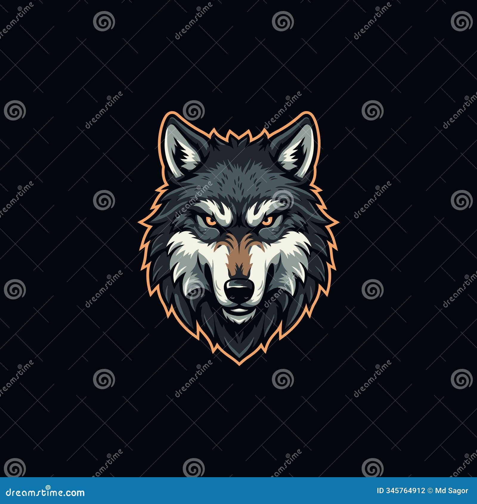 Angry Wolf Head Esports Mascot Logo Vector Illustration Stock Vector ...