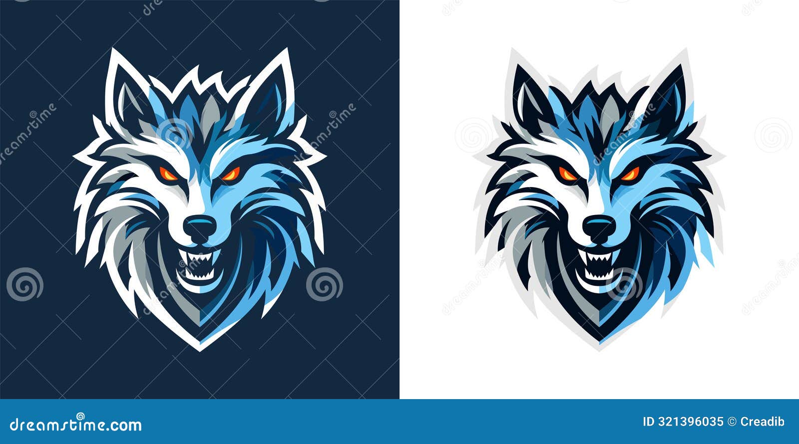 Angry Wolf Head Logo Design Template Stock Vector - Illustration of ...