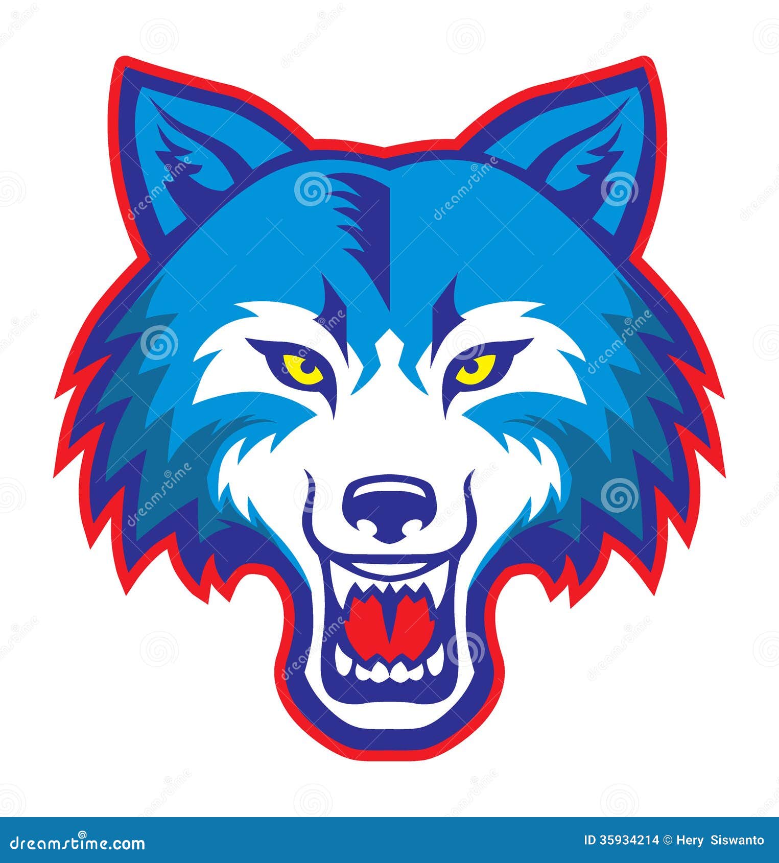 Angry Wolf Face Clip Art